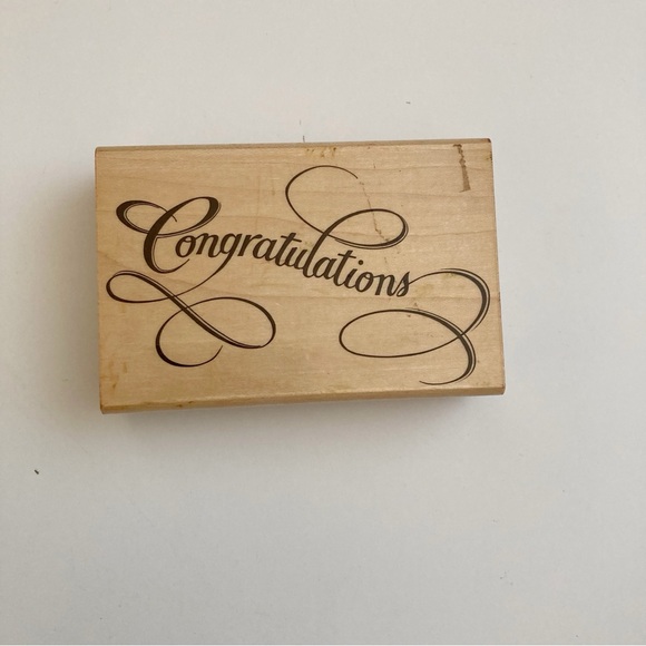 Office | Rubber Stampede Elegant Congratulations Wood Rubber Stamp ...